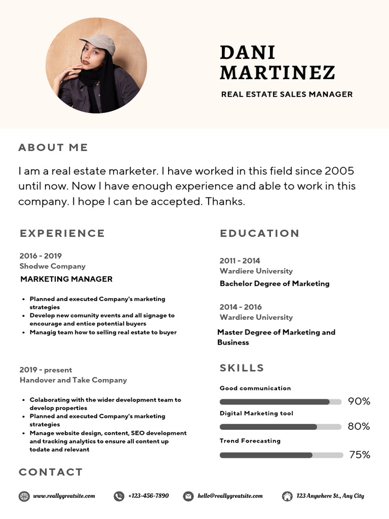 Clean and Simple Resume CV Template | PDF