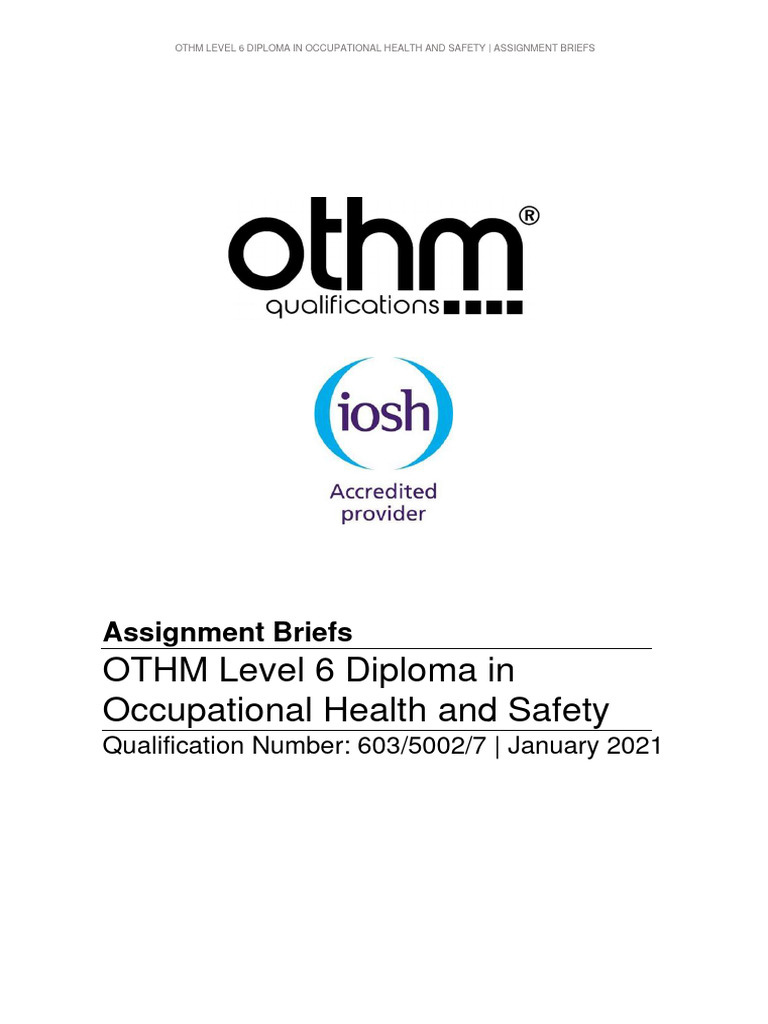 OTHM - L6 - OHS - Assignment Briefs | PDF