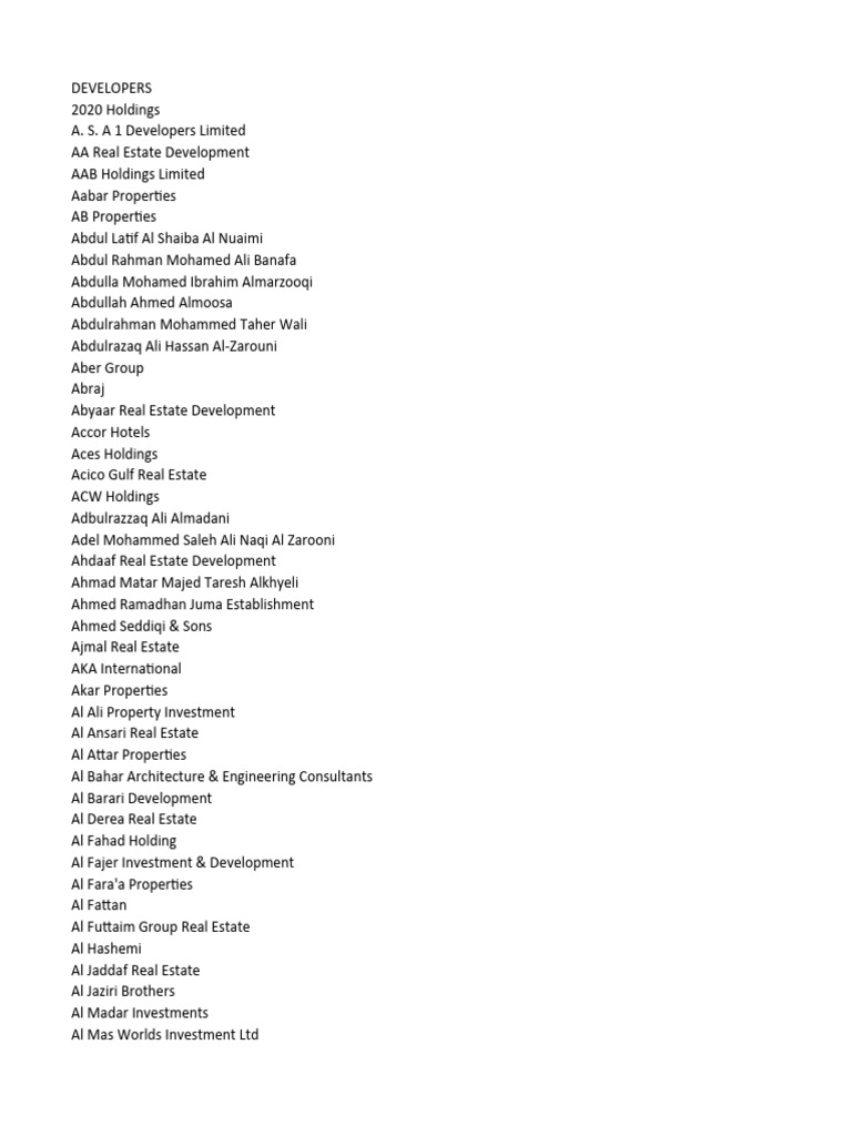 Uae Developers | PDF