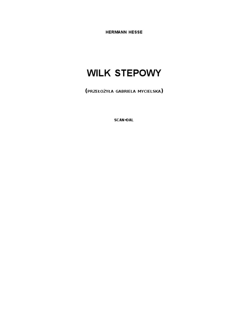 Hesse Hermann - Wilk Stepowy (SCAN-Dal - 962) | PDF