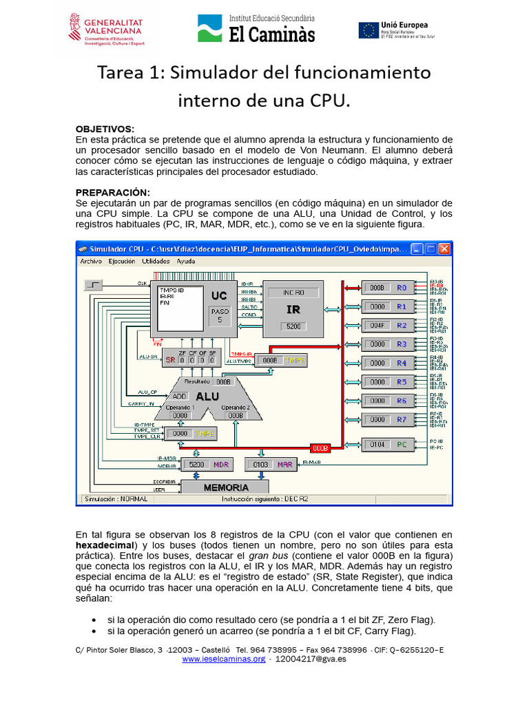 Practica CPU | PDF | Lenguaje ensamblador | Programación