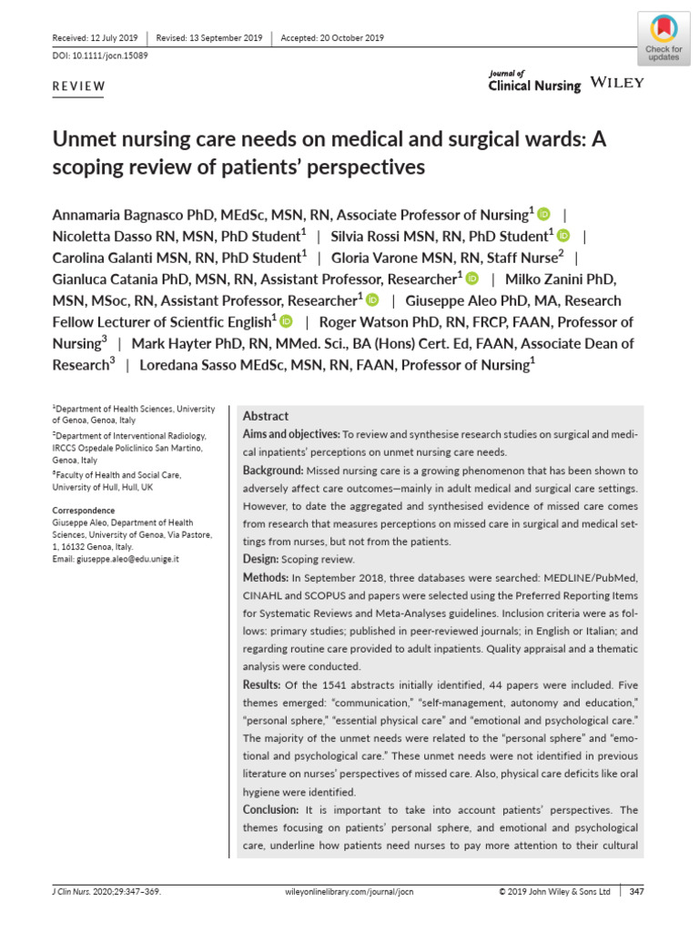 surgery-ward-journal-article | PDF | Patient | Systematic Review