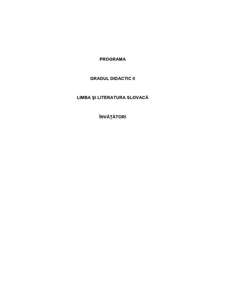 Slovaca Grad II Invatatori | PDF