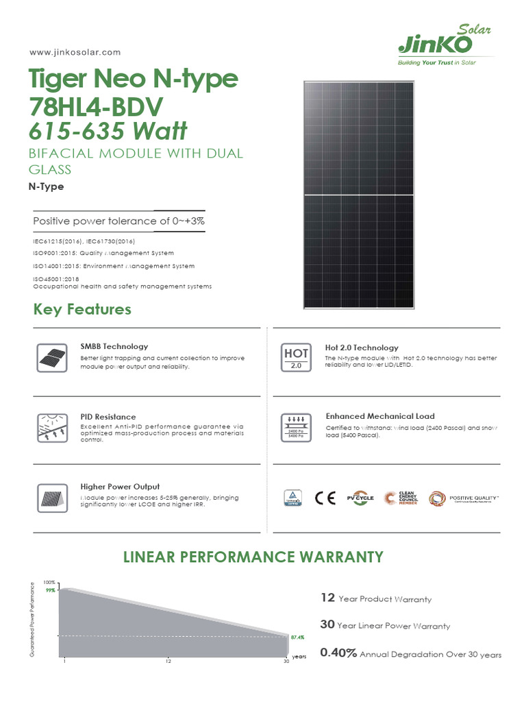 JKM615 635N 78HL4 BDV F7 en | PDF | Solar Cell | Electrical Engineering
