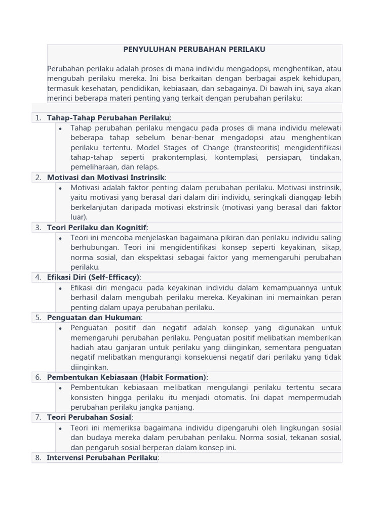 Strategi Efektif Perubahan Perilaku | PDF | Karier & Perkembangan