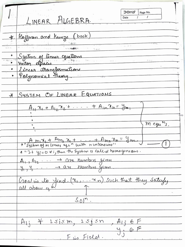 Linear Algebra | PDF