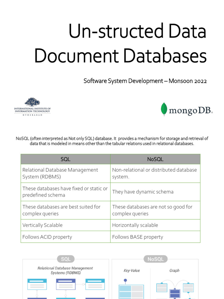 MongoDB Lecture | PDF | No Sql | Databases MongoDB Lecture | PDF | No Sql | Databases