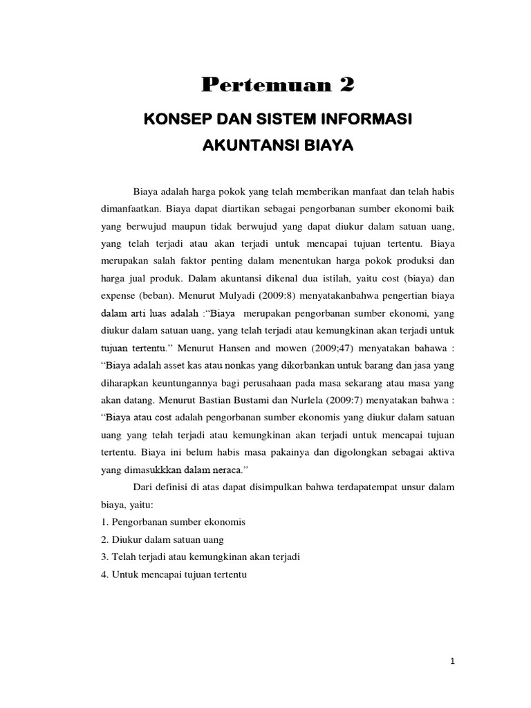 Pertemuan 2 Konsep Dan Sistem Informasi Akuntansi Biaya | PDF | Komputer Pertemuan 2 Konsep Dan Sistem Informasi Akuntansi Biaya | PDF | Komputer
