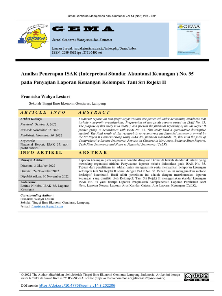 Analisa Penerapan ISAK 35 Pada LK Kelompok Tani | PDF | Pengelolaan ...