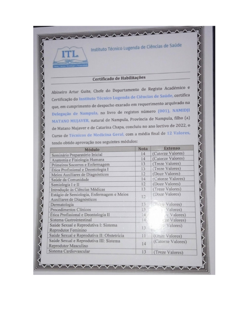 Certificado Itl | PDF
