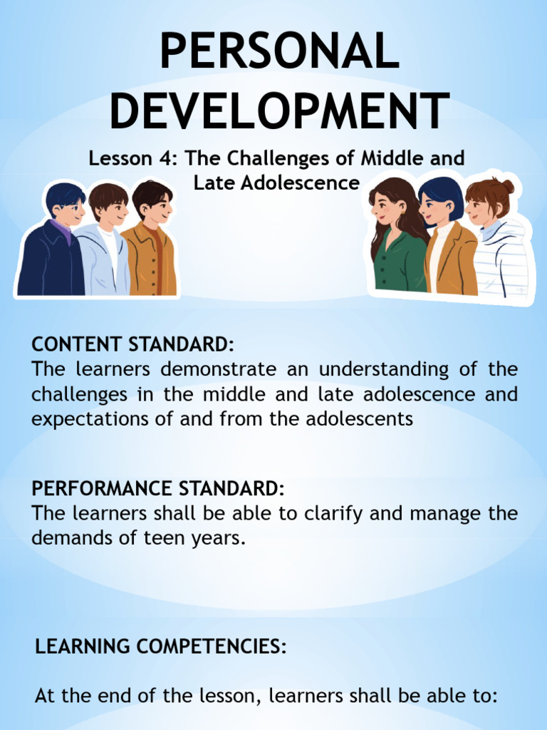 Personal Development WEEK 4 | PDF | Adolescence | Intimate Relationships