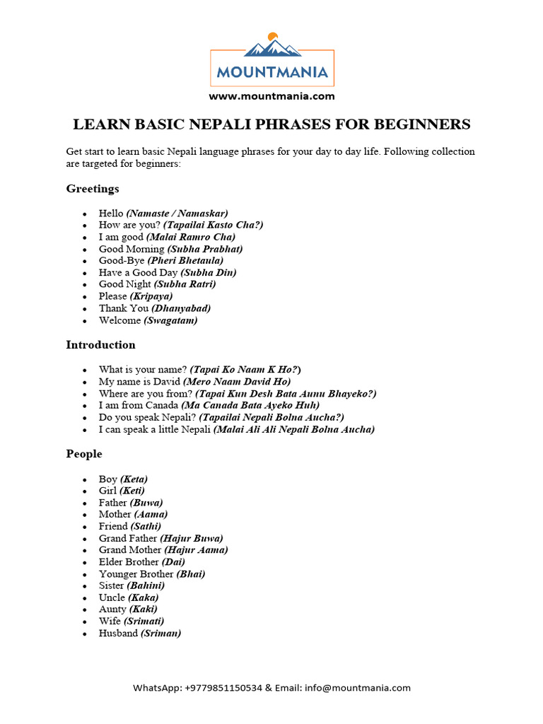 Learn Nepali Language Basic | PDF | Cooking | Asian Cuisine