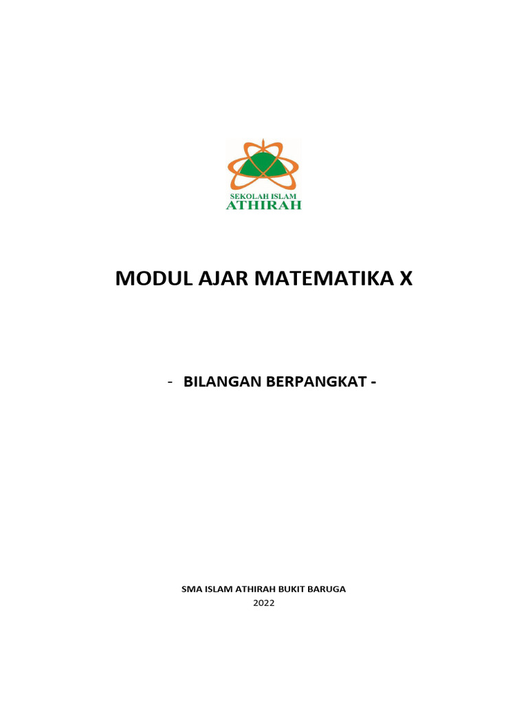 Modul Ajar Matematika - Bilangan Berpangkat - Fase E | PDF