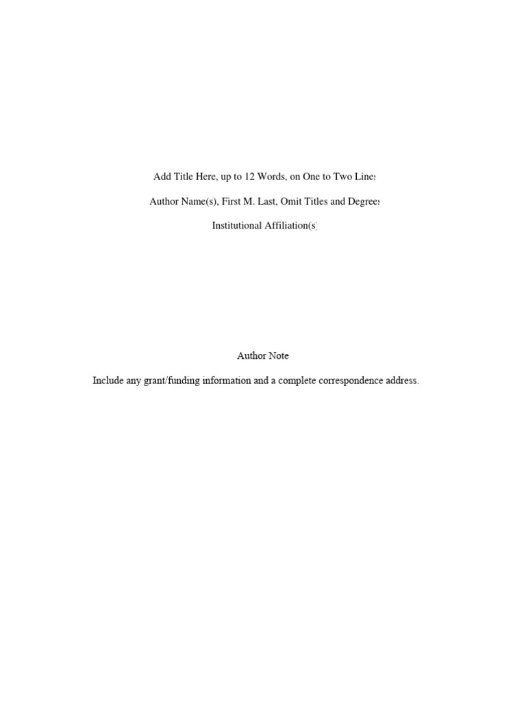 APA Style Research Format | PDF