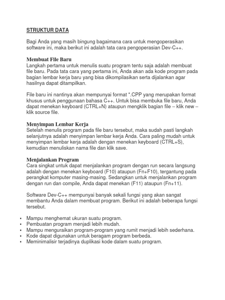 Materi Struktur Data Dev C++ | PDF