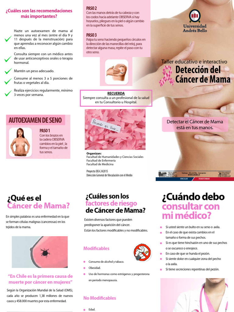 Triptico Cancer de Mama | PDF | Pecho | Cáncer de mama