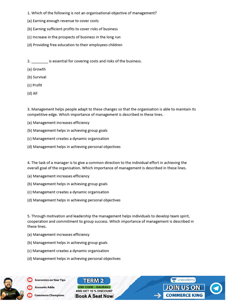 BST Test Class 12 | PDF | Profession | Goal