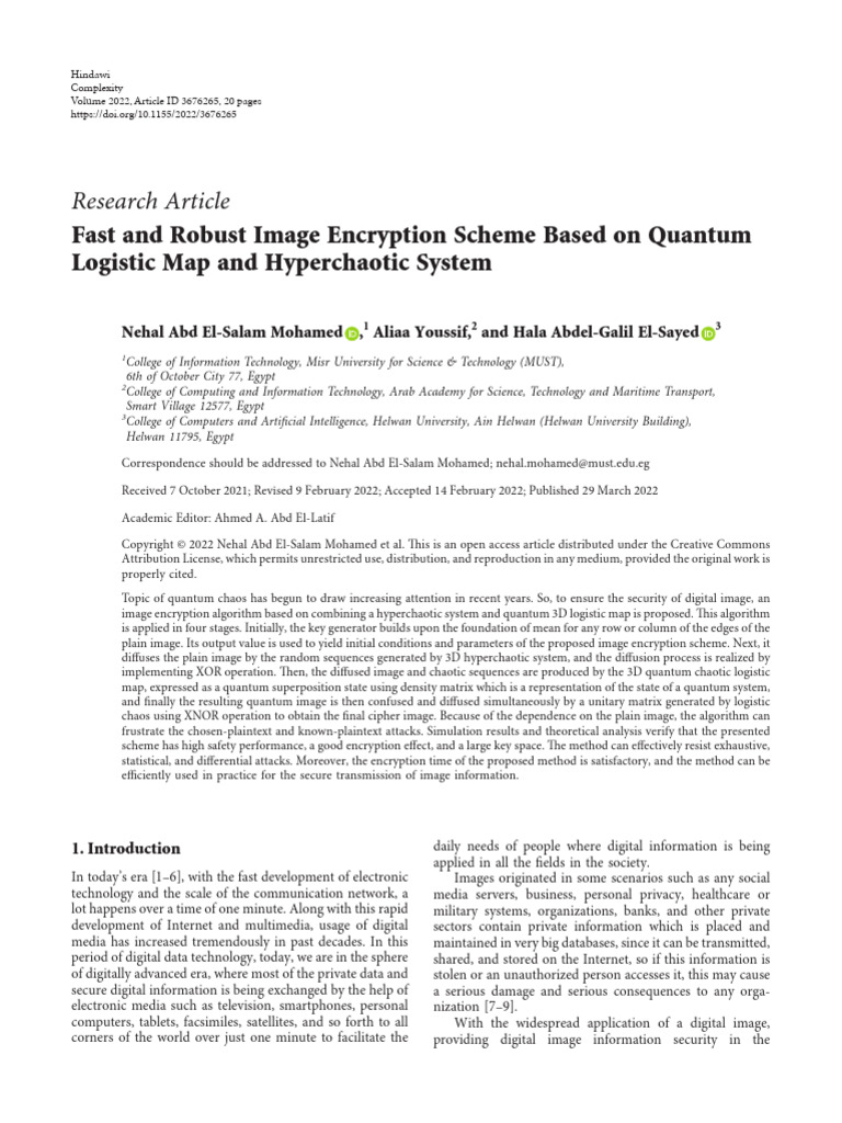 Fast and Robust Image Encryption Scheme Based On Q | PDF Fast and Robust Image Encryption Scheme Based On Q | PDF