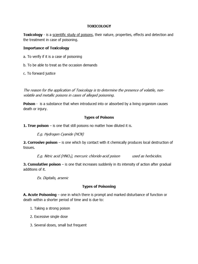 Toxicology Download Free Pdf Poison Dose Biochemistry