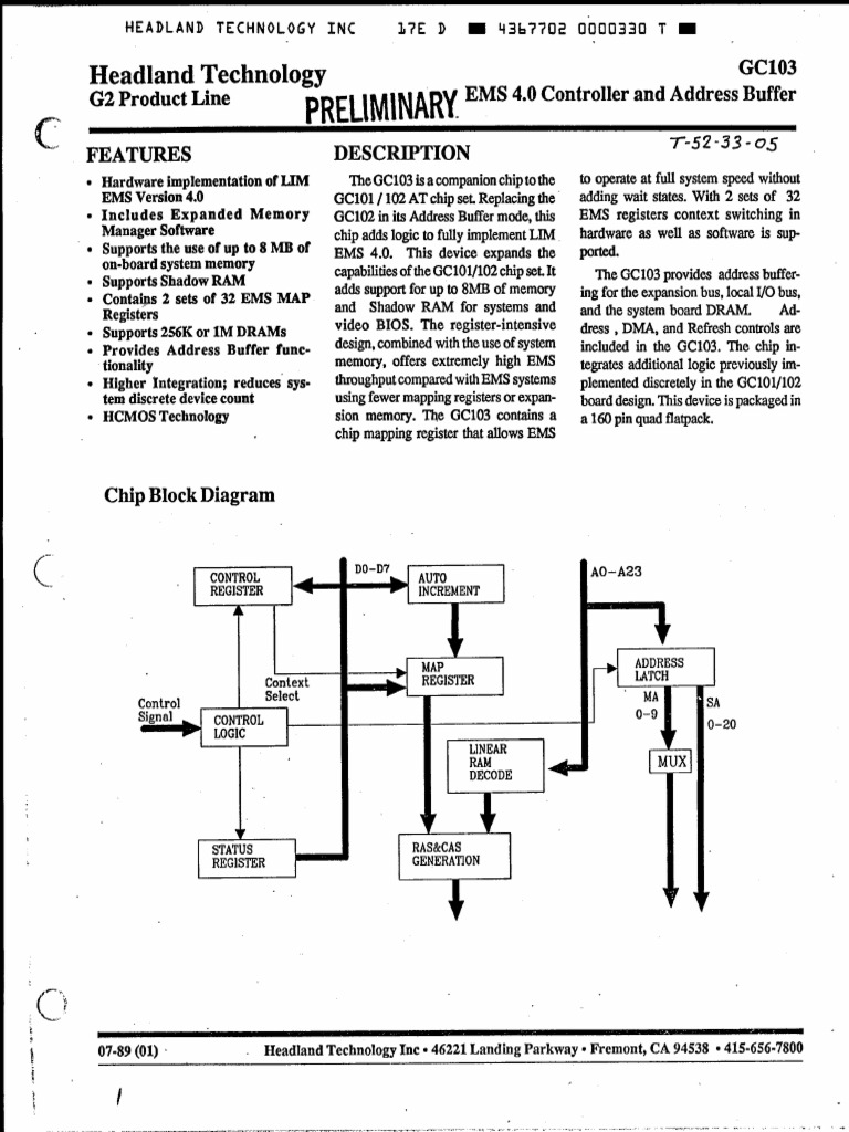 Headland G2 GC103 | PDF