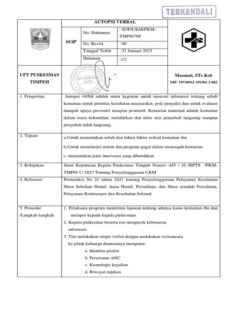 Sop Autopsi Verbal | PDF
