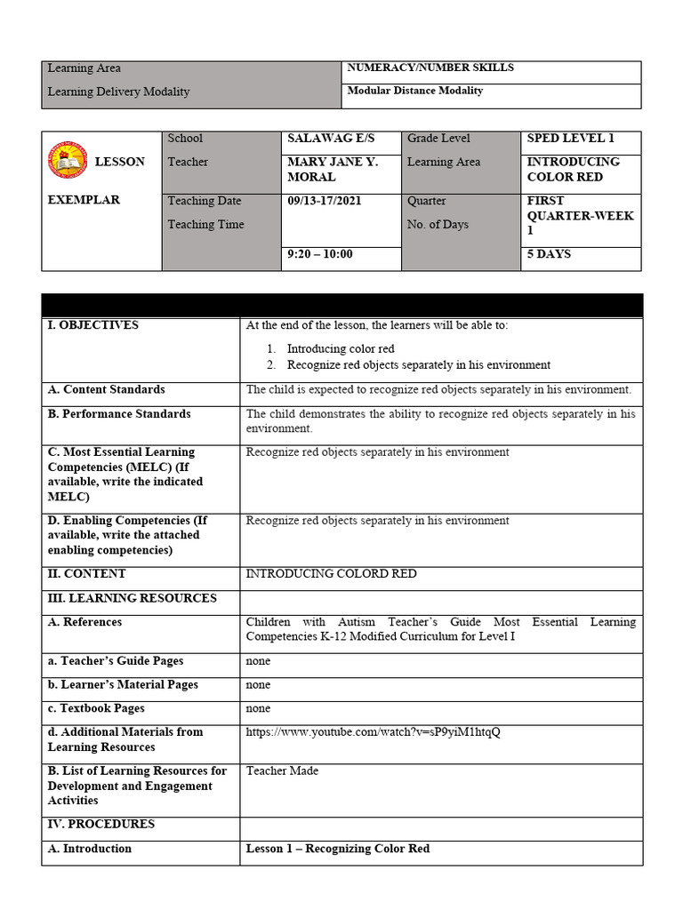 q1 Week 1 Numeracy Skills | PDF | Teachers | Learning
