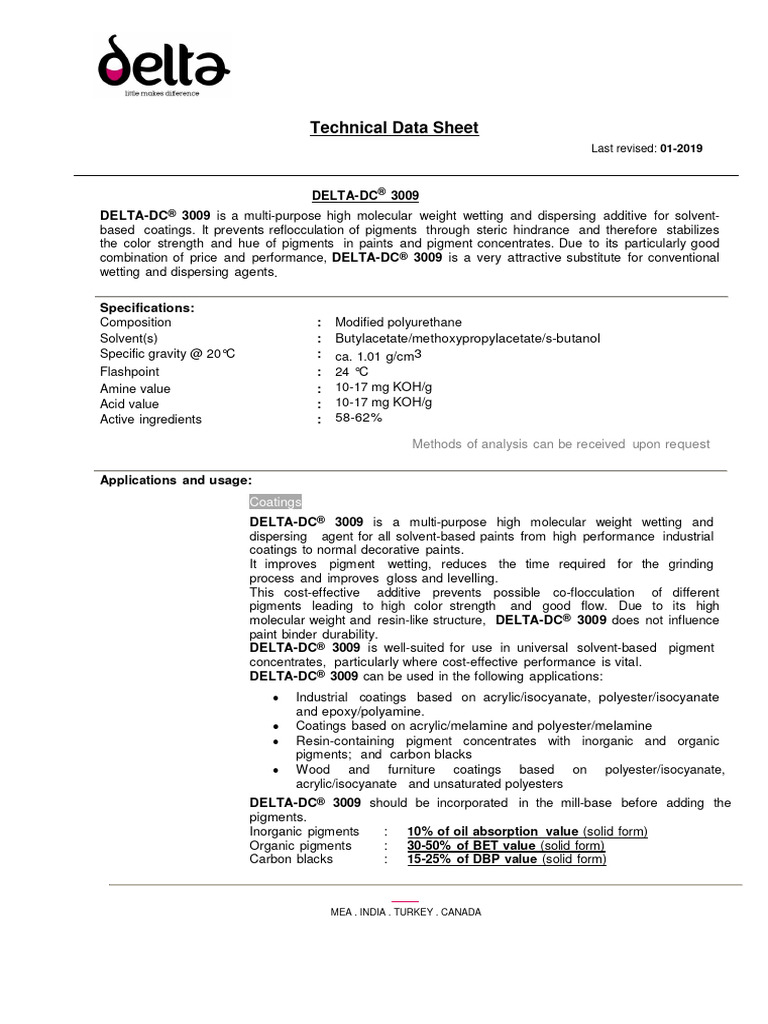 DELTA-DC 3009 Tds - Eng | PDF | Paint | Polyester