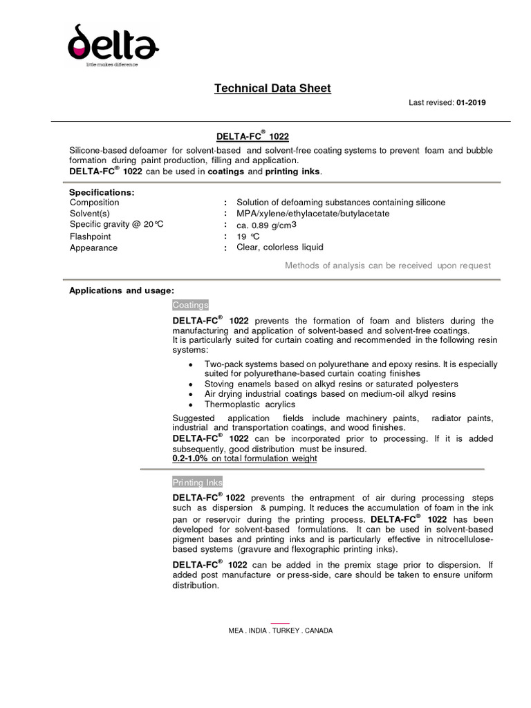 DELTA-FC 1022 Tds - Eng | PDF | Paint | Coating