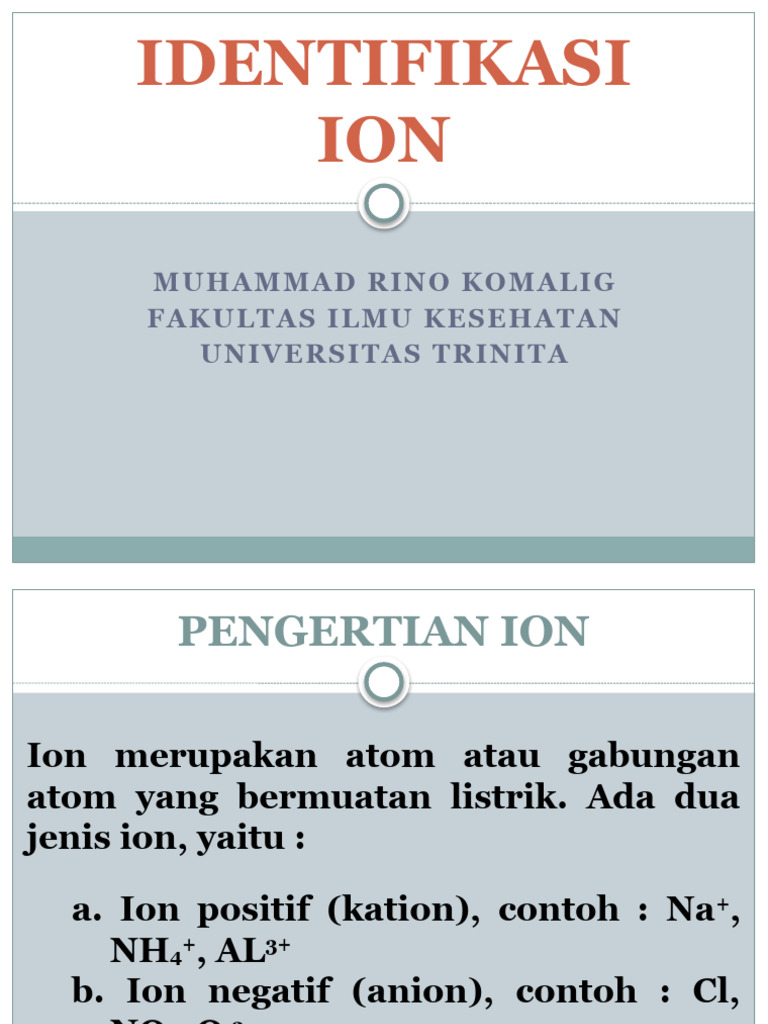 Identifikasi Ion | PDF