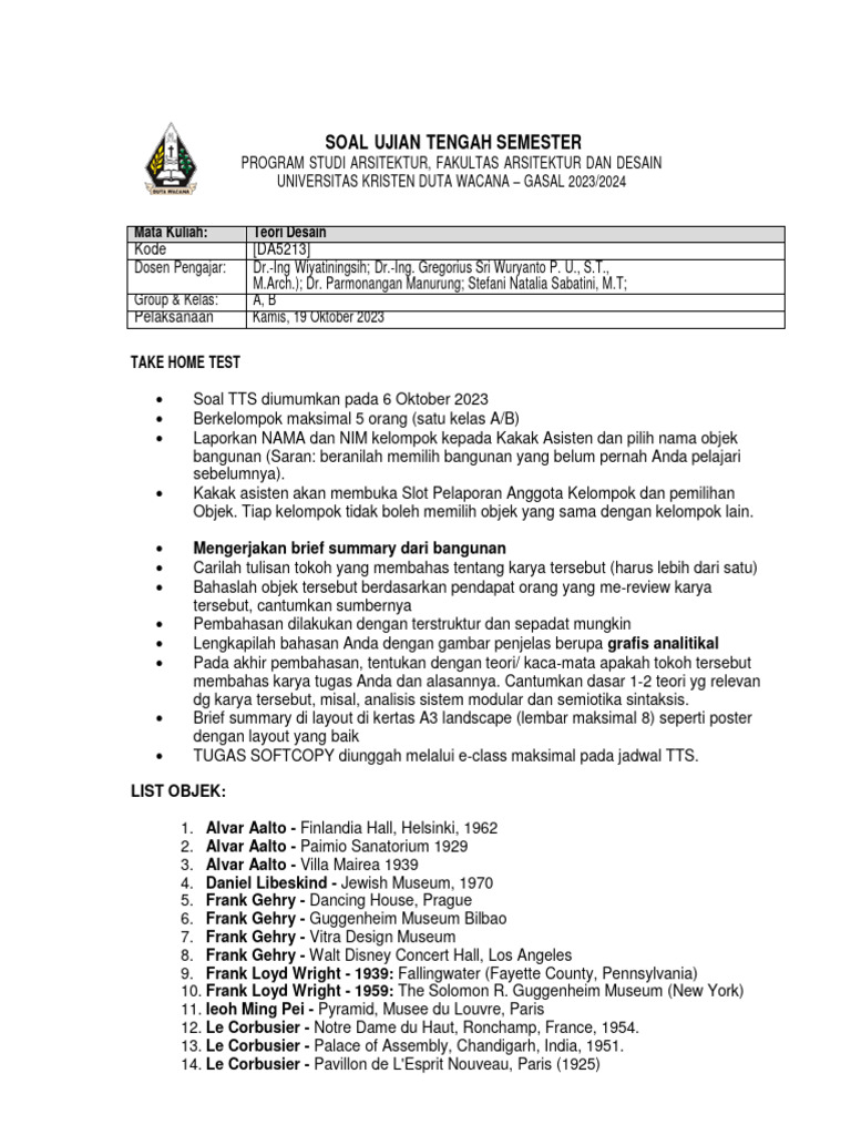 Soal UTS Teori Desain Gasal 2023-2024 Revised | PDF