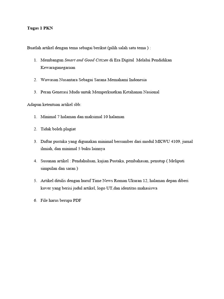 Tugas 1 PKN | PDF