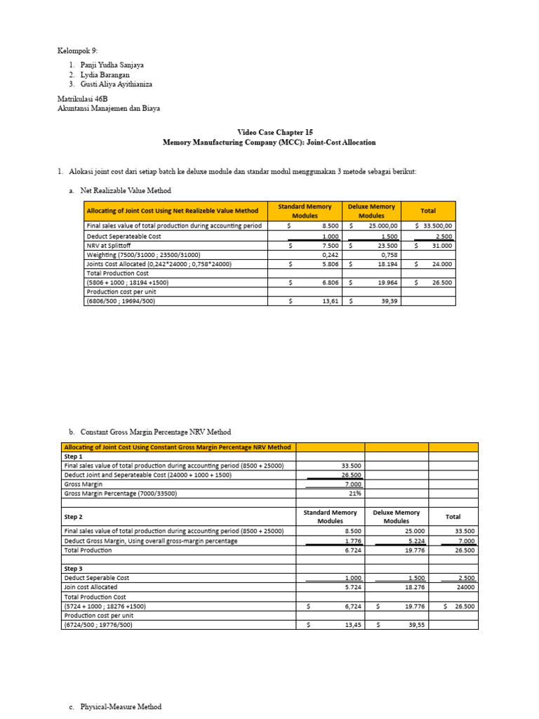 Video Case CH 15 | PDF | Gross Margin | Corporations