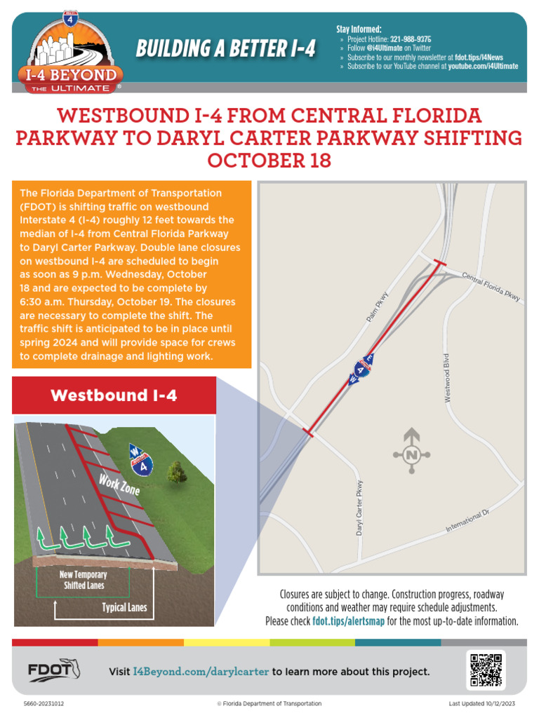 I-4 Westbound Traffic Shift Update | PDF | Road Transport