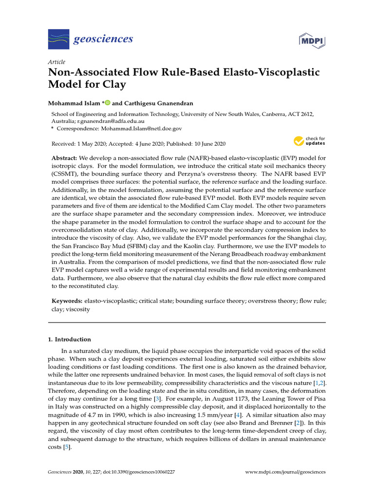 Non-Associated Flow Rule-Based Elasto-Viscoplastic | PDF | Science ...