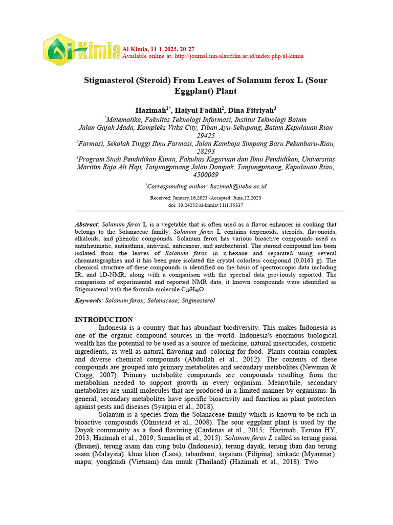 35337-Article Text-123763-1-10-20230823 | PDF | Thin Layer Chromatography | Elution