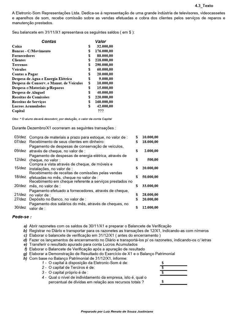 6.1 - EXERCÍCIO DE FIXAÇÃO 3 - ESQUEMA COMPLETO DRE | PDF | Capital ...