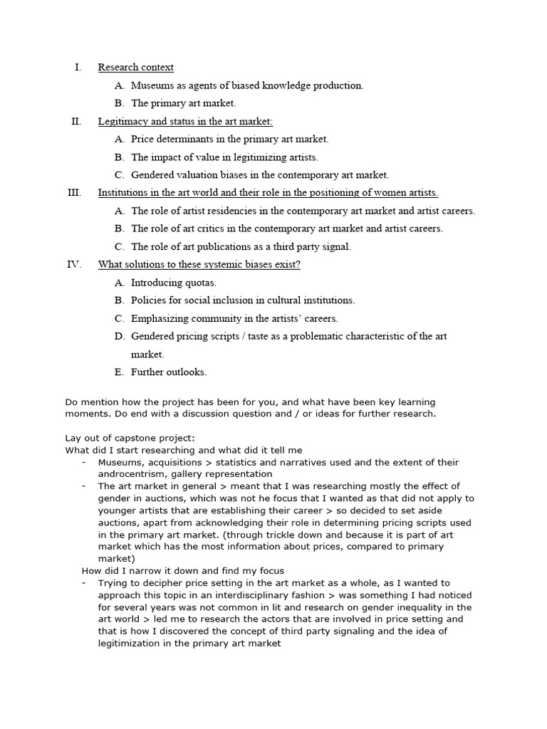 Capstone Presentation Note Pdf Market Economics Sexism