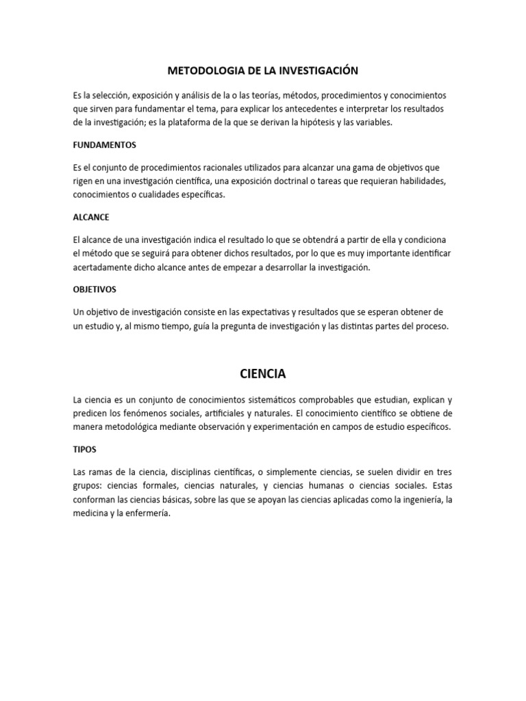 METODOLOGIA DE LA INVESTIGACIÓN | PDF | Metodología de encuesta ...