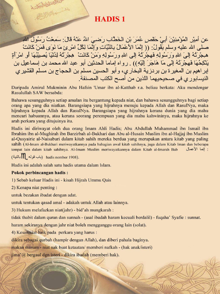 Kumpulan Hadis 1 Hingga 42 | PDF
