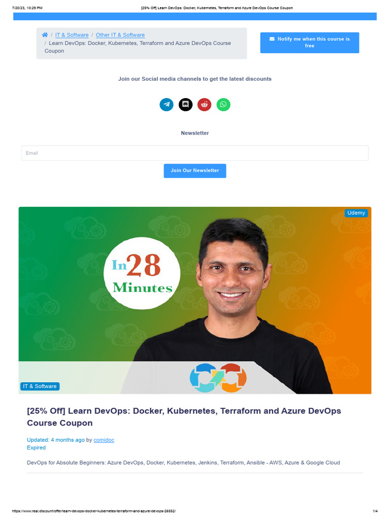 (25% Off) Learn DevOps - Docker, Kubernetes, Terraform and Azure DevOps ... (25% Off) Learn DevOps - Docker, Kubernetes, Terraform and Azure DevOps ...