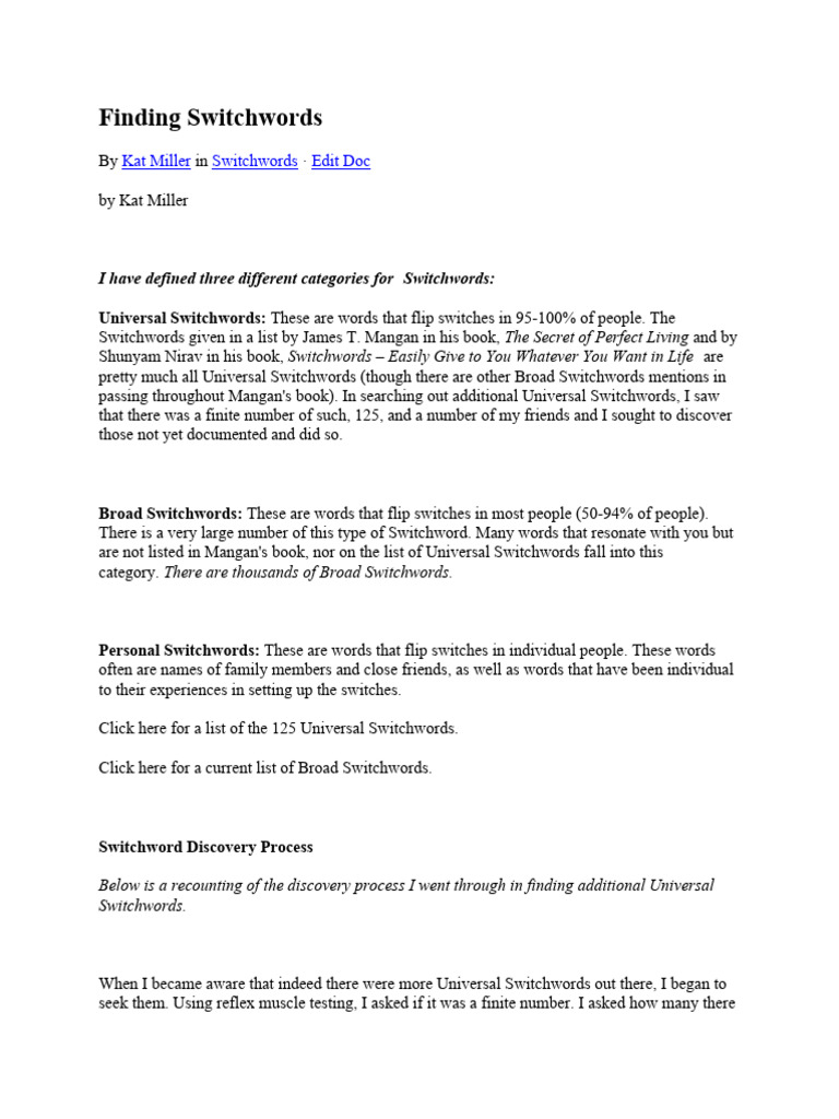 Finding Switchwords | PDF