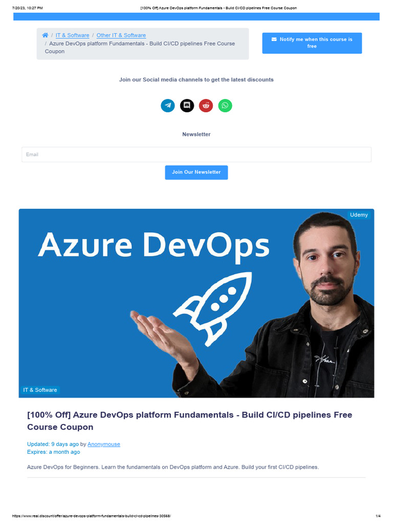 (100% Off) Azure DevOps Platform Fundamentals - Build CI - CD Pipelines ...