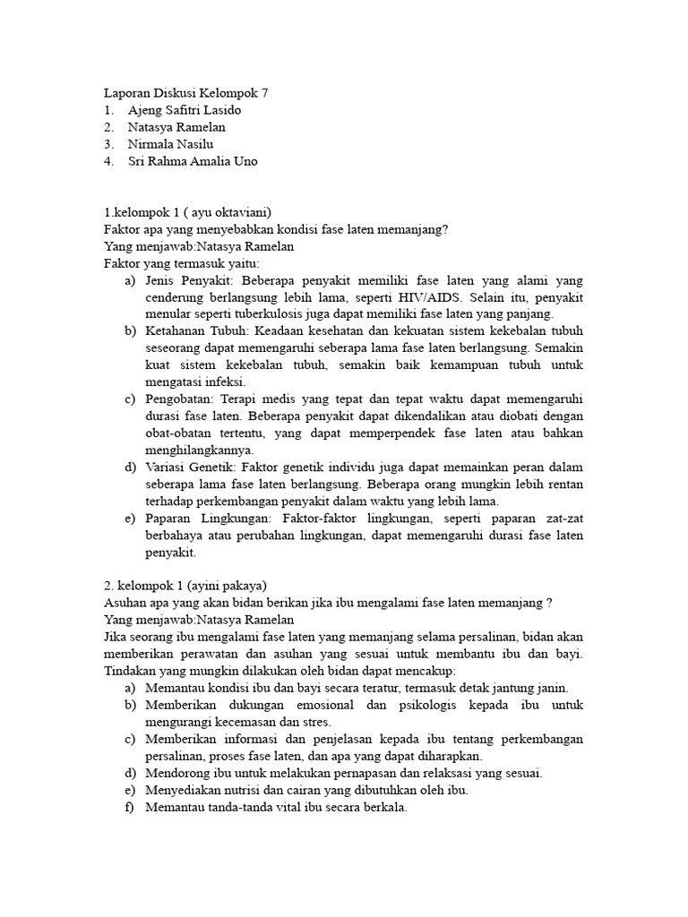 Laporan Diskusi Kel 7 | PDF