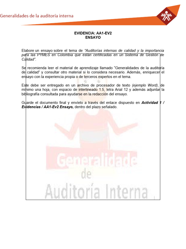 Formato Evidencia AA1 Ev2 Ensayo | PDF