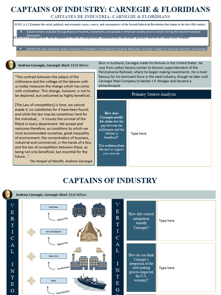 Captains of Industry - Carnegie and Floridians | PDF | Florida | Economies