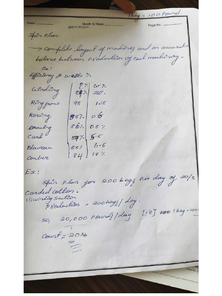 Spin Plan & Yarn Clearer Types | PDF