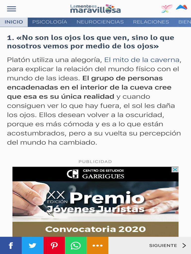 Las Mejores Frases de Platón para Entender El Mundo - La Mente Es Maravillosa | PDF