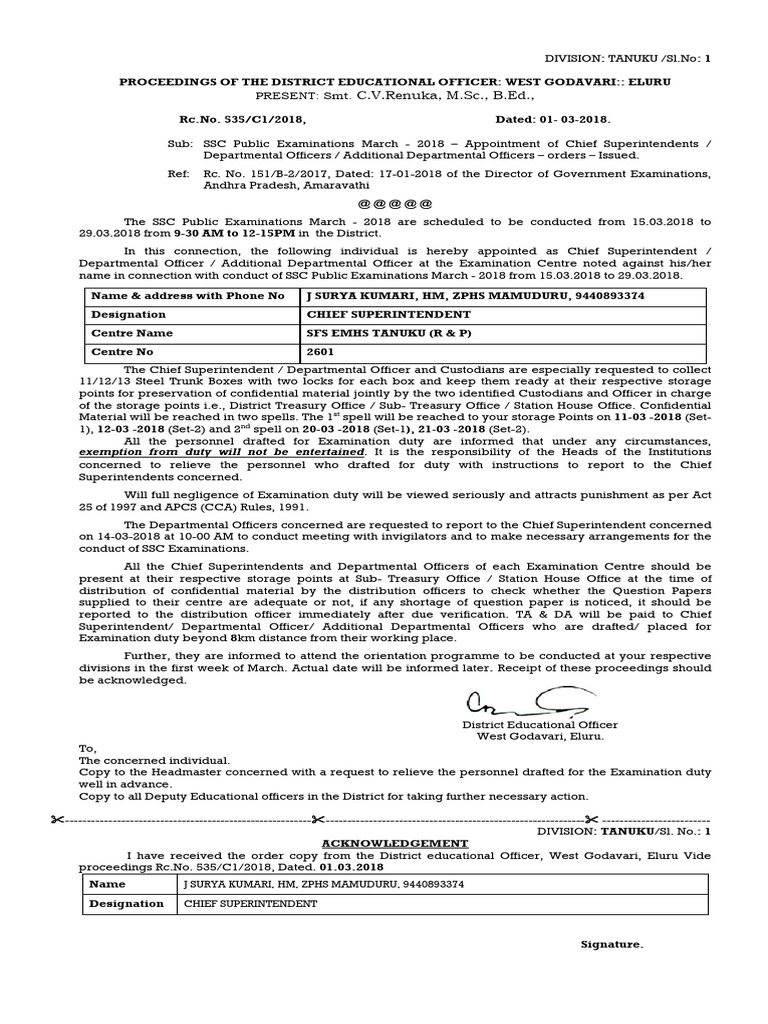 TANUKU CS DOs ADOs Orders MARCH 2018 | PDF