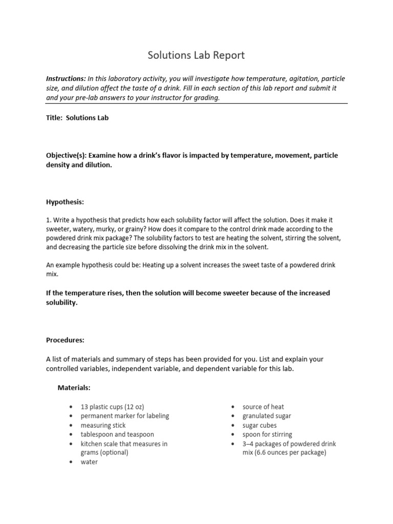 08 03 Lab Report | PDF | Solubility | Mole (Unit)