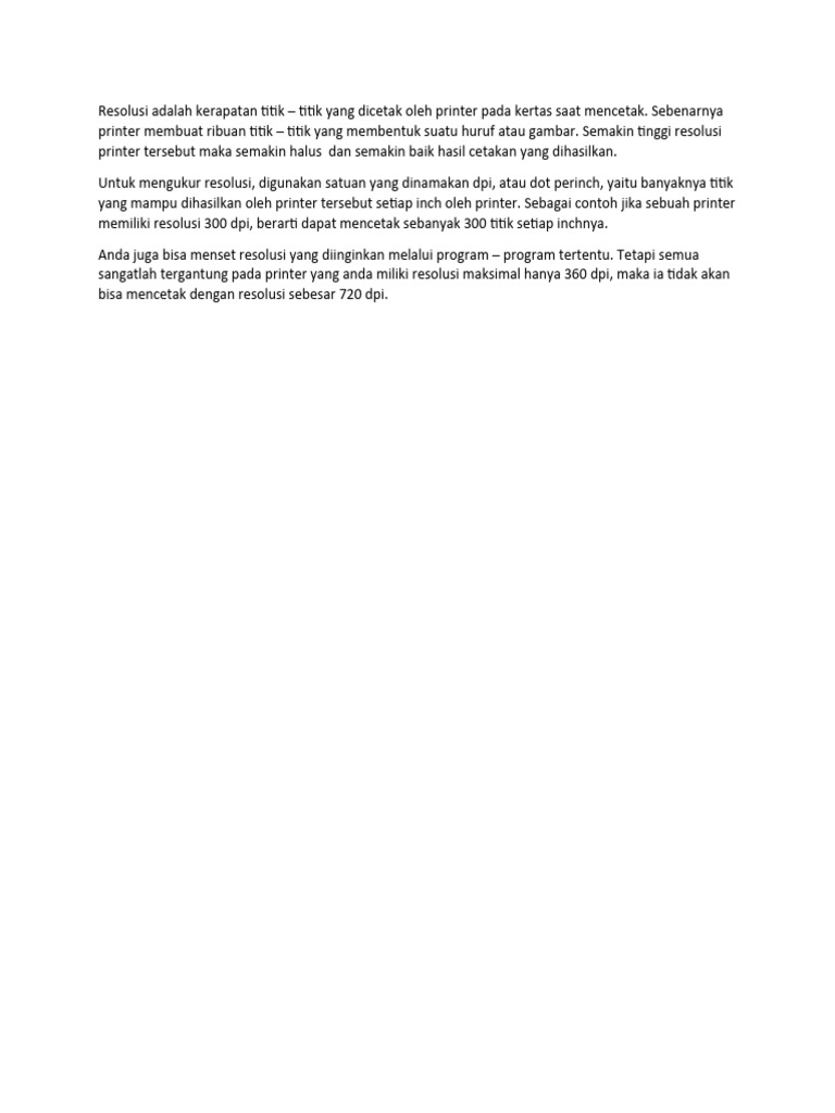 Ukuran Kualitas Printer: Resolusi dan DPI | PDF | Karier & Perkembangan